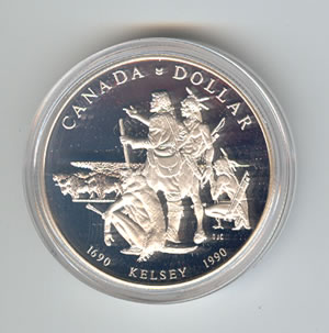 Canada 1990 silver dollar Kelsey | Golden Eagle Coins