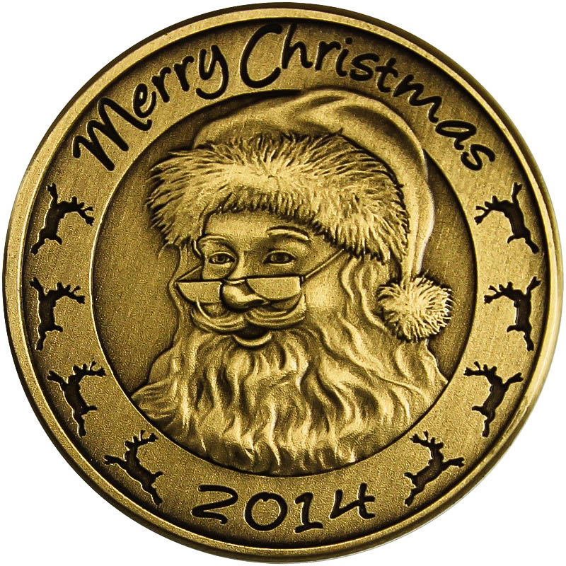 Christmas 2014 Bronze Coin BX-9 Santa with Reindeer | Golden Eagle Coins