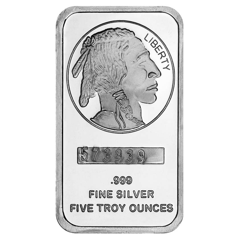 SilverTowne 5 oz Silver Bar - Buffalo Design | Golden Eagle Coins