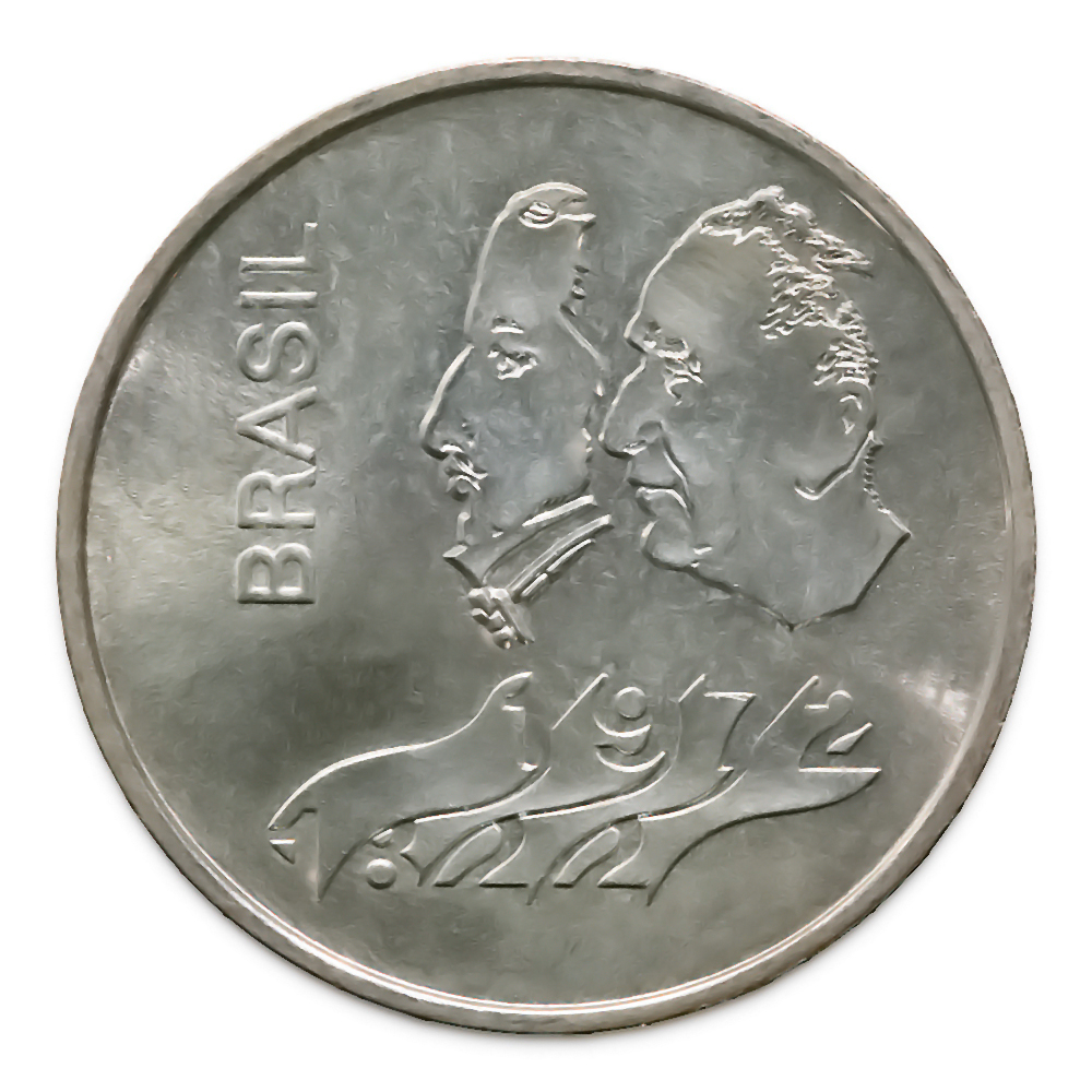 Brazil 20 Cruzeiros Silver 1972 UNC 150th Anniversary Independence ...