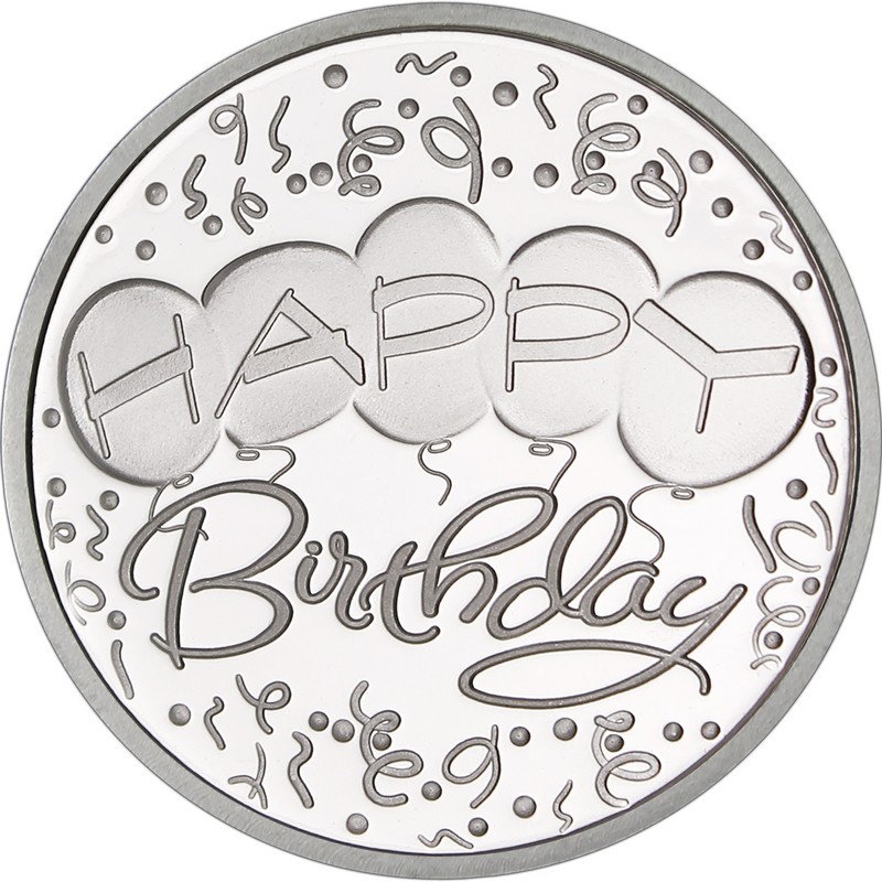 Happy Birthday Balloons .999 Silver 1 oz Round | Golden Eagle Coins