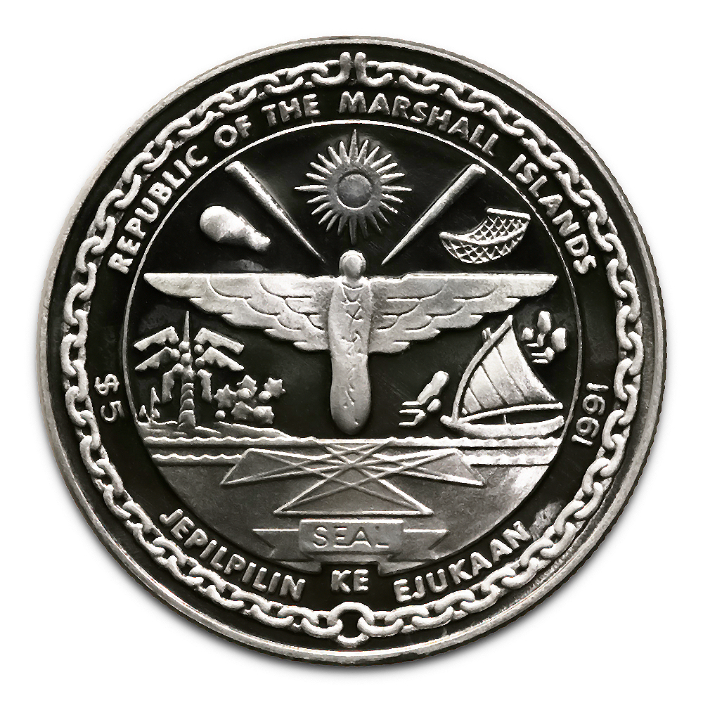 Marshall Islands $5 1991 BU Heroes of Pearl Harbor | Golden Eagle Coins