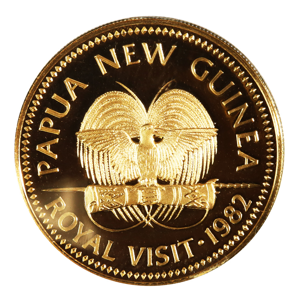 Papua New Guinea 100 Kina Gold PF 1982 Royal Visit | Golden Eagle Coins
